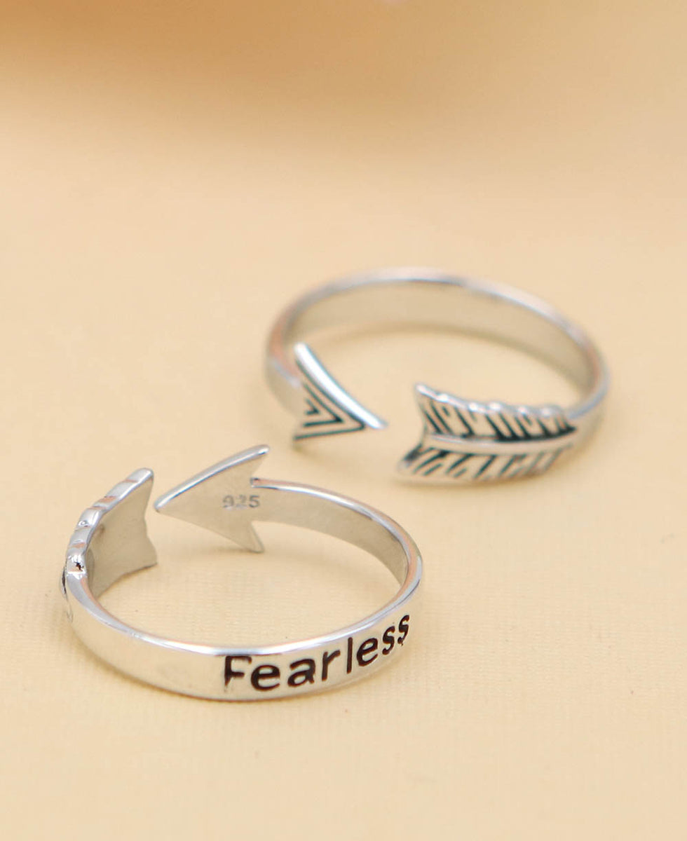 Fearless Arrow Adjustable Sterling Silver Ring – Vera Viva