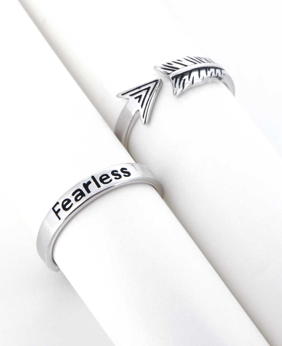 Fearless Arrow Adjustable Sterling Silver Ring – Vera Viva