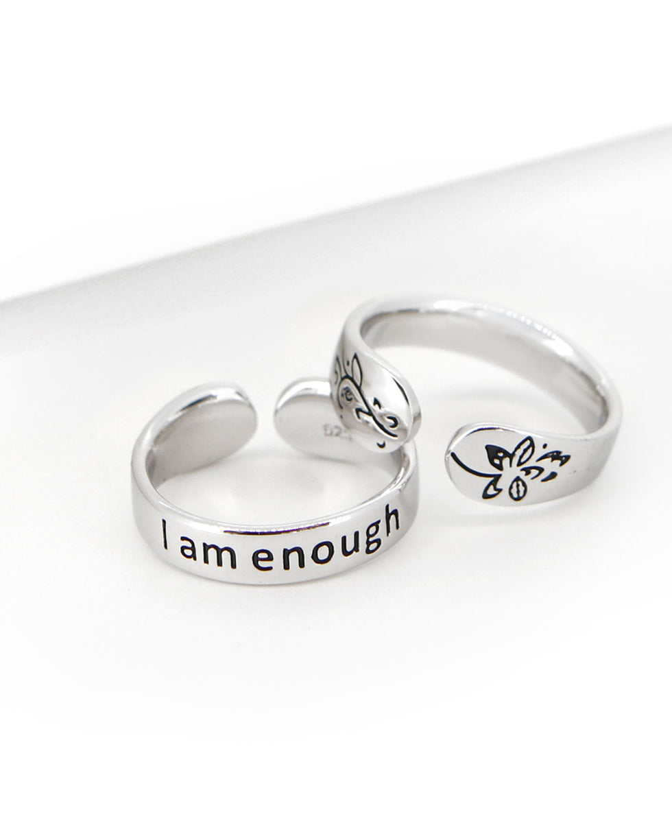 Inspirational Jewelry I Am Enough Sterling Silver Affirmation Ring ...