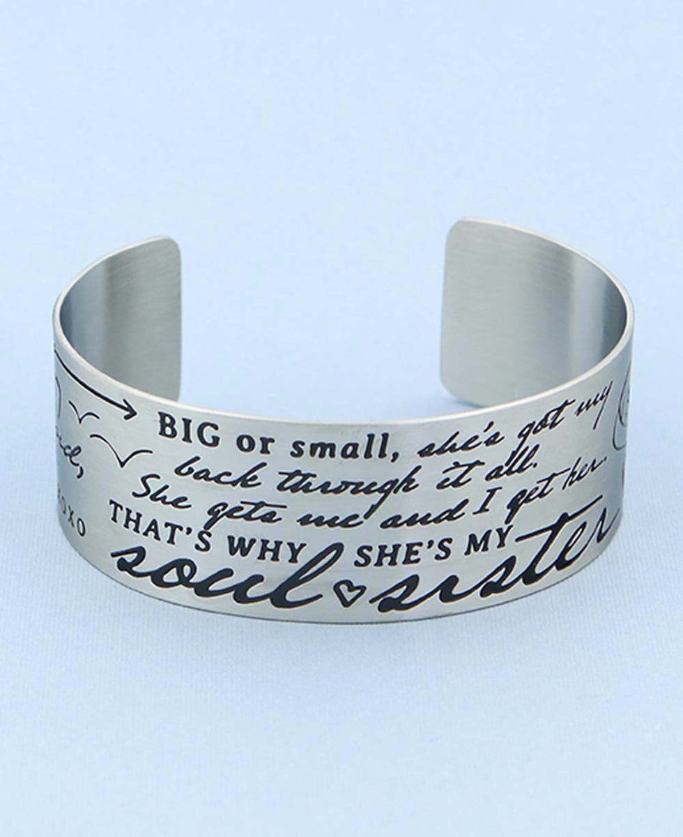 Soul Sister Jewelry: Inspirational Cuff Bracelet | MindFuelNest – Vera Viva