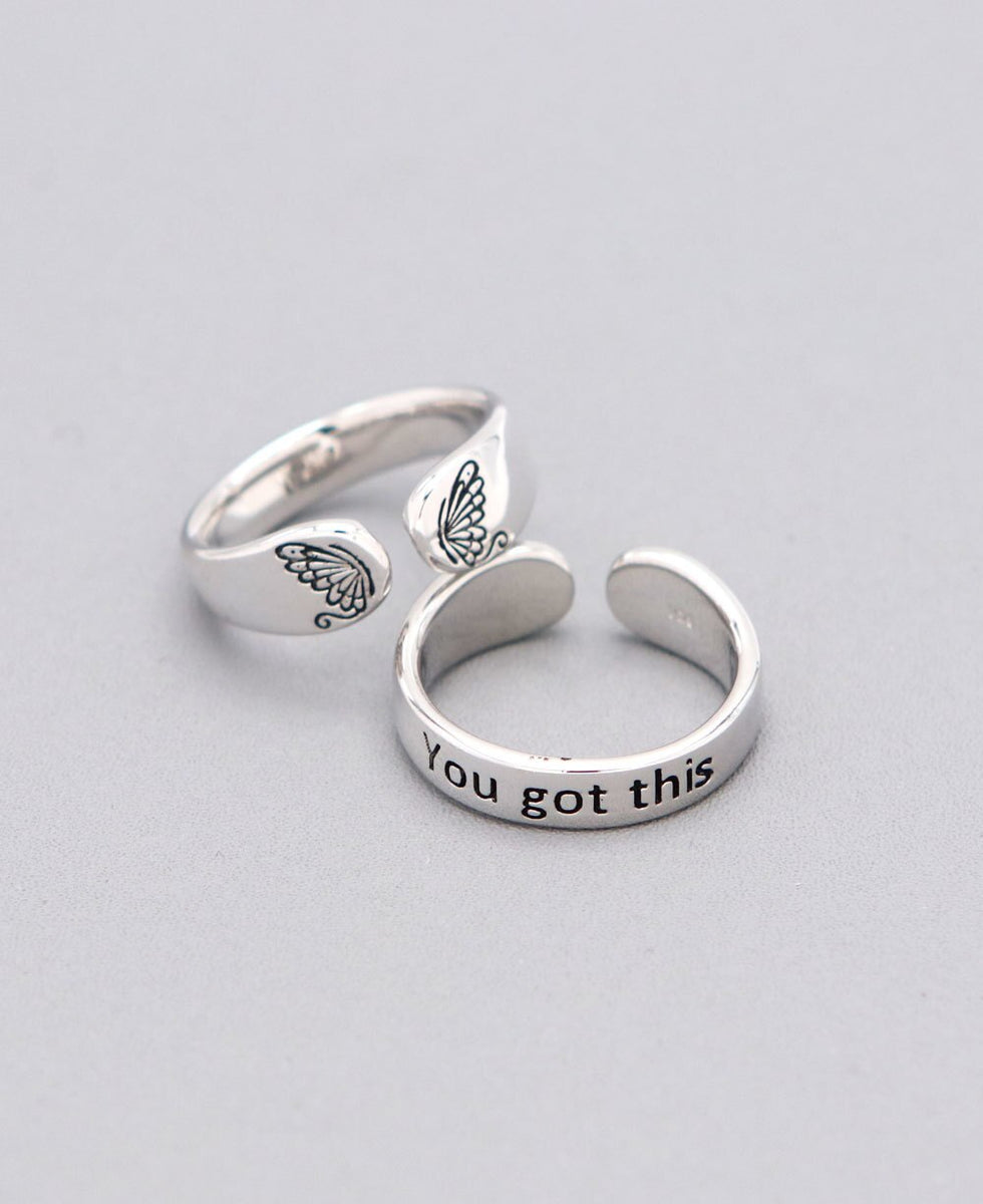 You Got This Sterling Silver Adjustable Inspirational Ring – Vera Viva